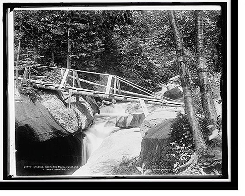 Historic Print, Cascade above the basin, Franconia Notch, White ...