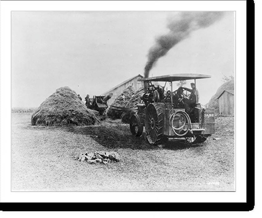 Historic Print, Case thresher and 75 horsepower steam engine [threshing ...