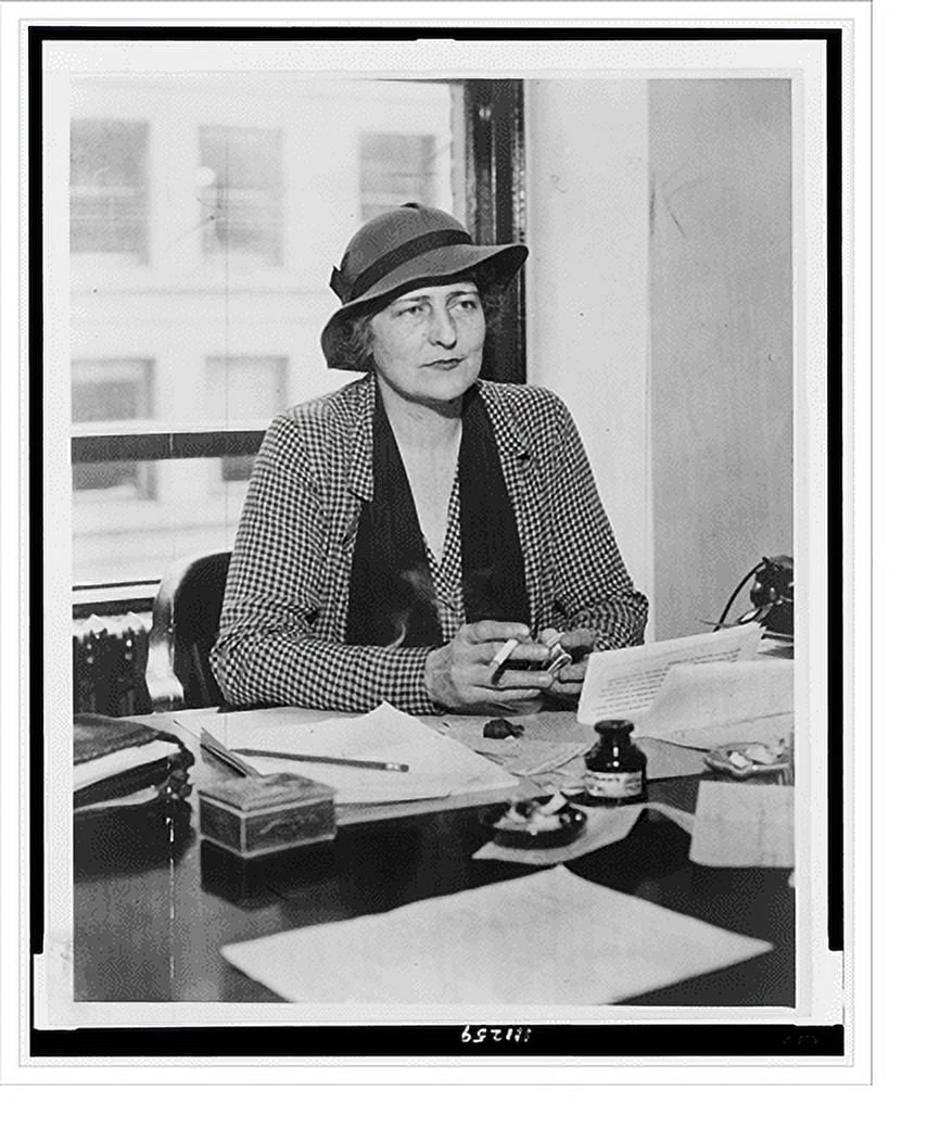 Historic Print, [Catherine Curtis, half-length portrait, seated at desk ...