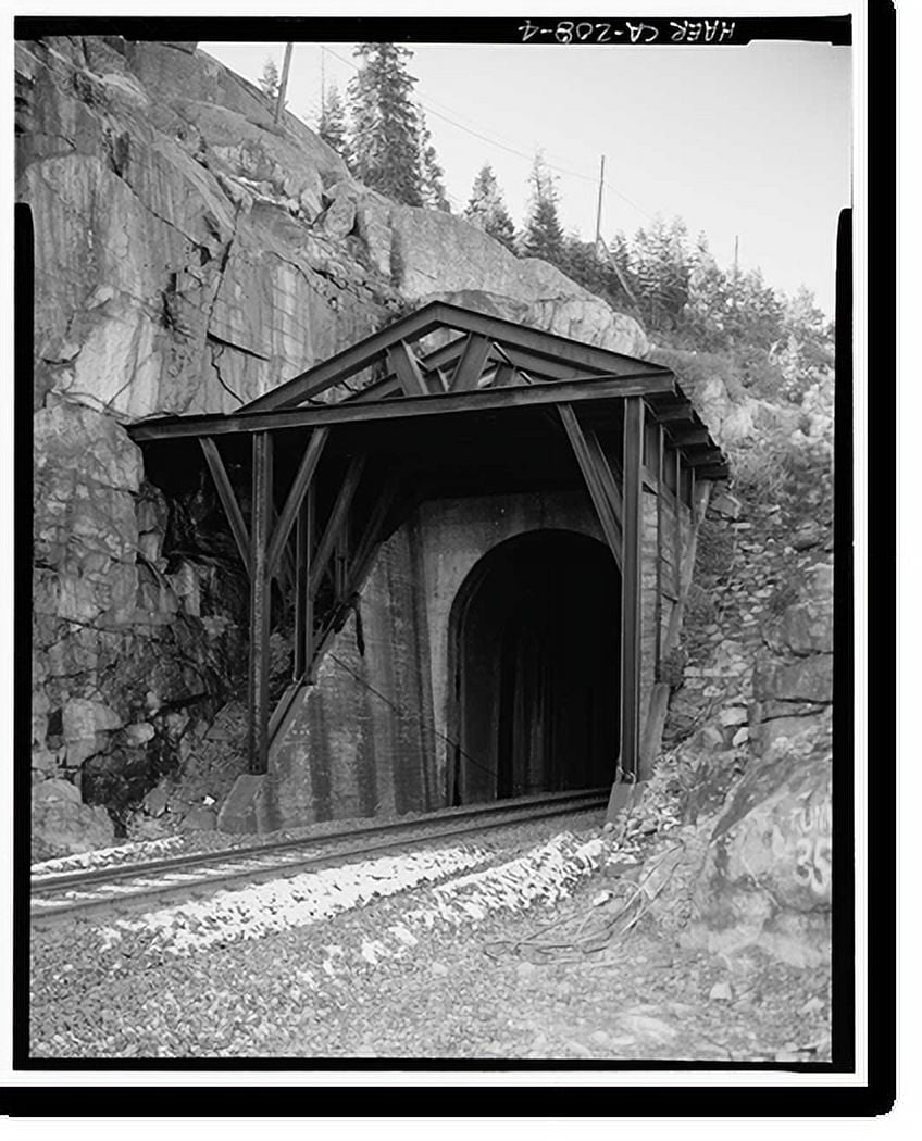 Historic Print, Central Pacific Transcontinental Railroad, Tunnel No. 35, Milepost 176.62, Yuba ...