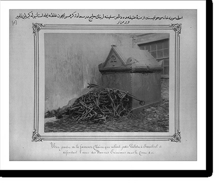 Historic Print, [Chains which were pulled across between Galata and ...