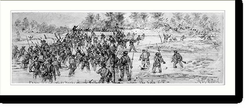 Historic Print, Charge of Genl. Wards troops through Kellys Ford upon ...