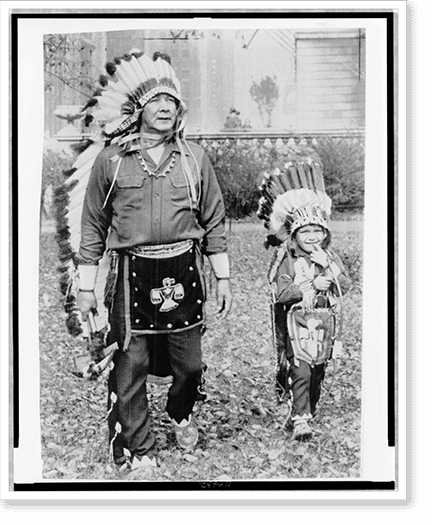 Historic Print, [Chief Thunder Cloud strolling with son, Everlasting ...