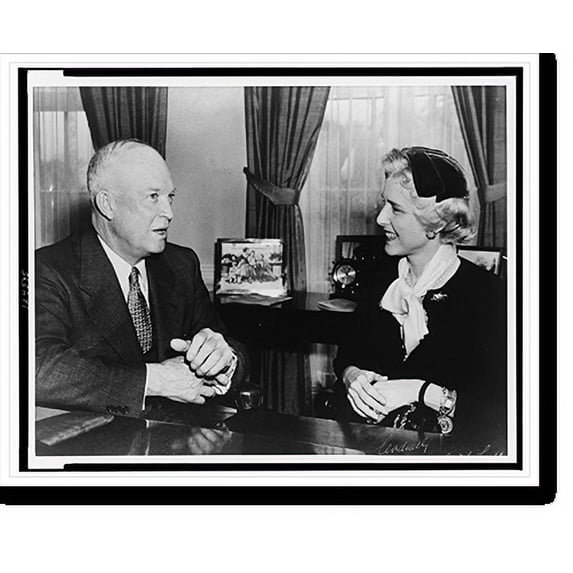 Historic Print, [Clare Boothe Luce talking with Dwight Eisenhower, both ...