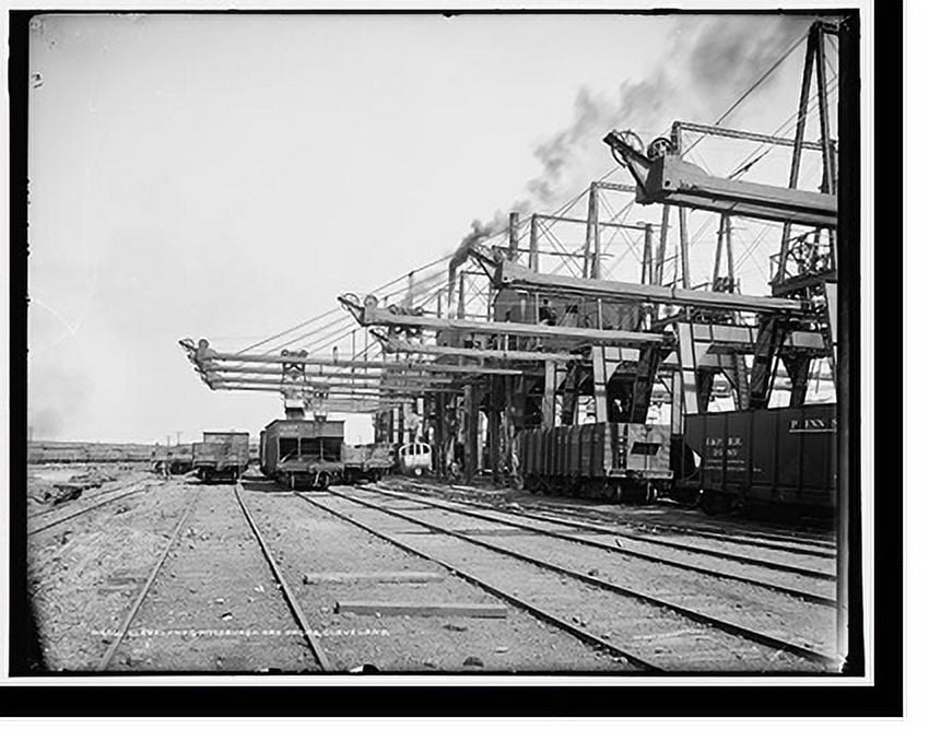 Historic Print, Cleveland & Pittsburgh ore docks, Cleveland, 18" x 24 ...