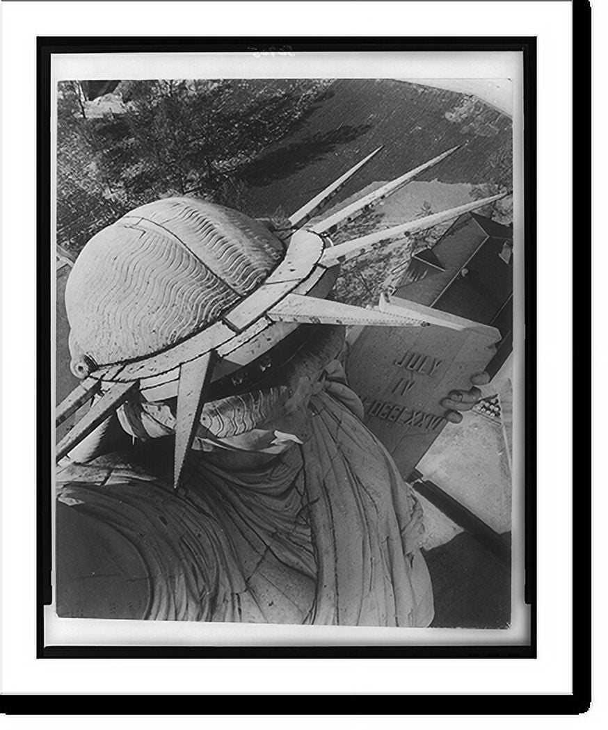 Historic Print, [Close-up view of head of Statue of Liberty showing ...