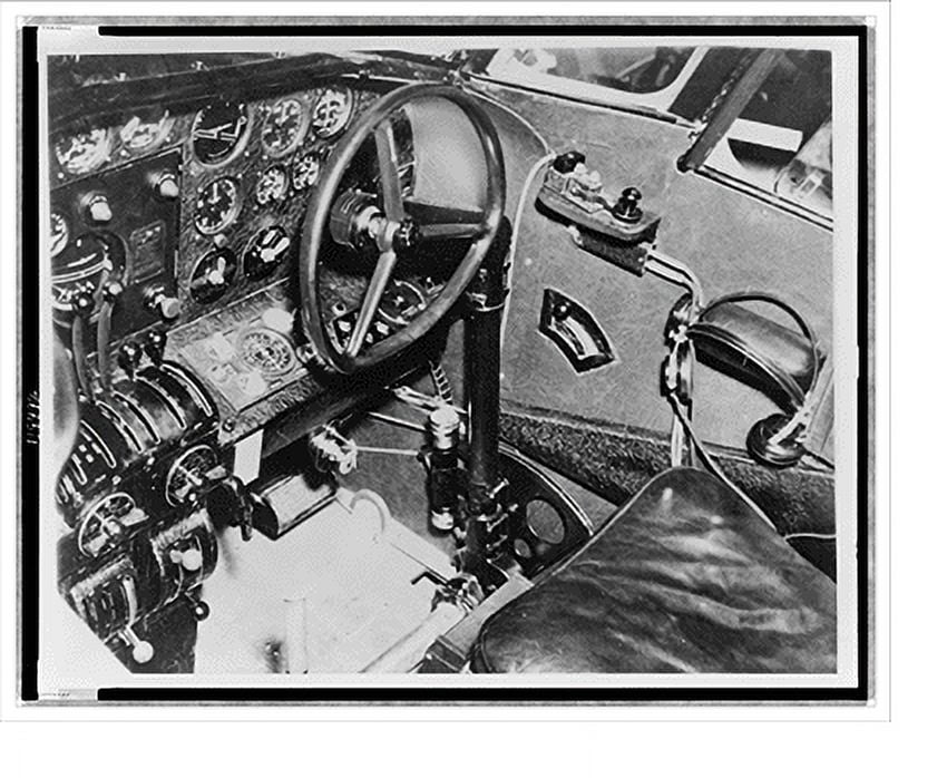 Historic Print, [Cockpit of Amelia Earhart's plane showing the ...