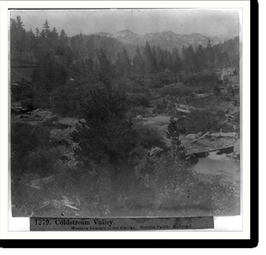 Historic Print, Coldstream Valley- western summit of the Sierras ...