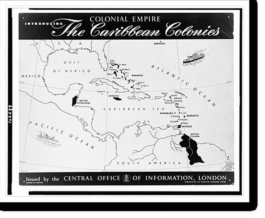 Historic Print, Colonial empire introducing the Caribbean colonies ...