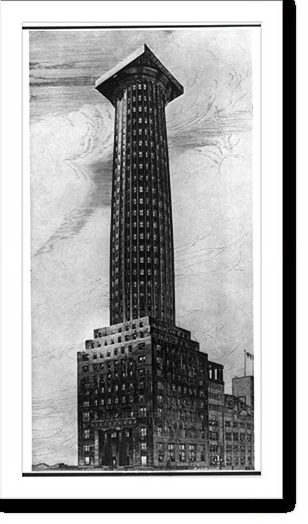 Historic Print, Competition drawing by Adolf Loos for the Chicago ...