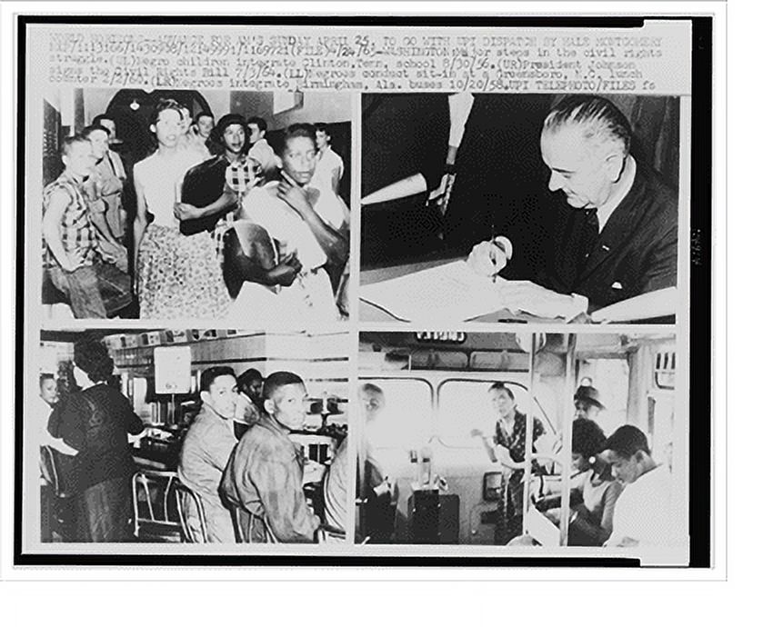 Historic Print, [Composite of four photographs relating to the Civil ...