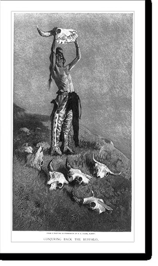 Historic Print, Conjuring back the buffalo, 18" x 24" - Walmart.com