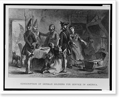 Historic Print, Conscription of German soldiers for service in America ...