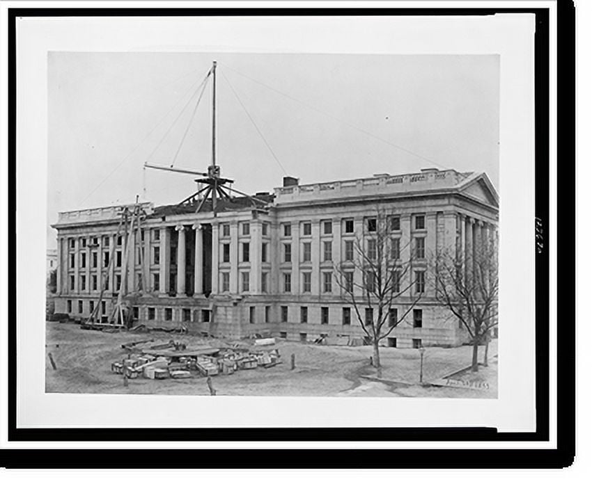 Historic Print, [Construction of the United States Treasury Building ...
