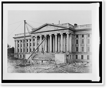 Historic Print, [Construction of the United States Treasury Building ...