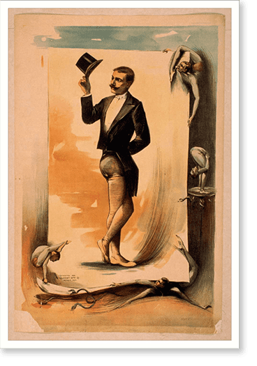 Historic Print, [Contortionist in tuxedo jacket top hat and tights ...