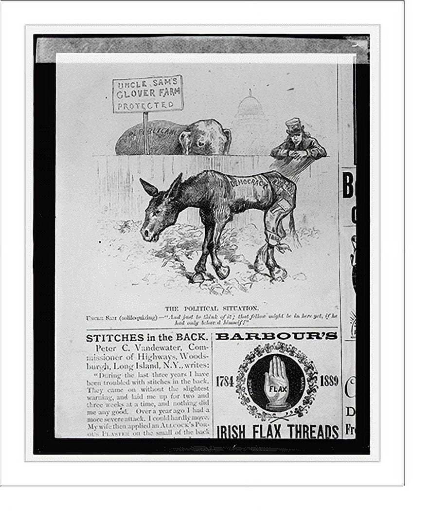 Historic Print, [Copy photograph of cartoon Uncle Sam's Clover Farm ...