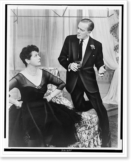 Historic Print, [Cornelia Otis Skinnner, seated, looking up at Cyril ...