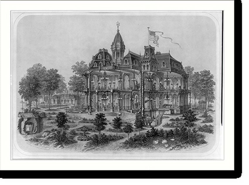 Historic Print, [Cross-section of victorian mansion illustrating ...