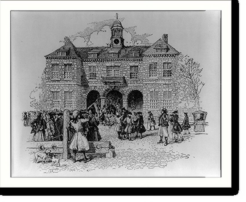 Historic Print, Crowds acclaiming Andrew Hamilton on announcement of ...