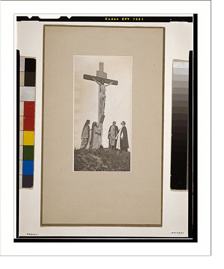 Historic Print, [Crucifixion, frontal, with Mary, Mary Magdalene ...