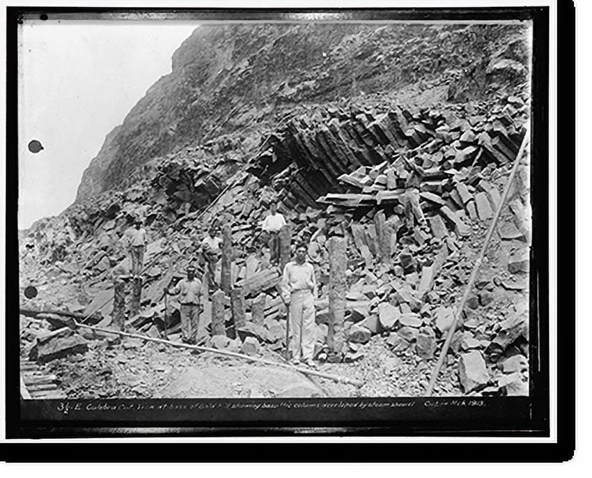 Historic Print, Culebra Cut. View at base of Gold Hill, showing ...