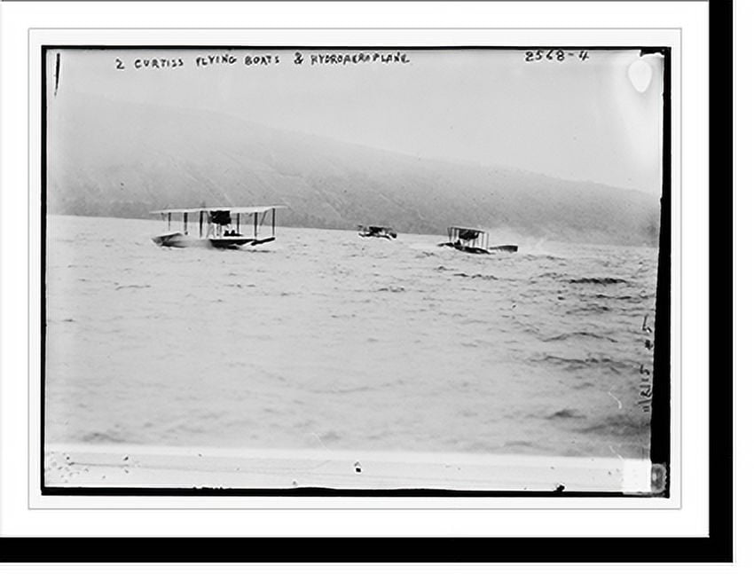 Historic Print, Curtis "flying boats" and hydroplane, 16" x 20 ...