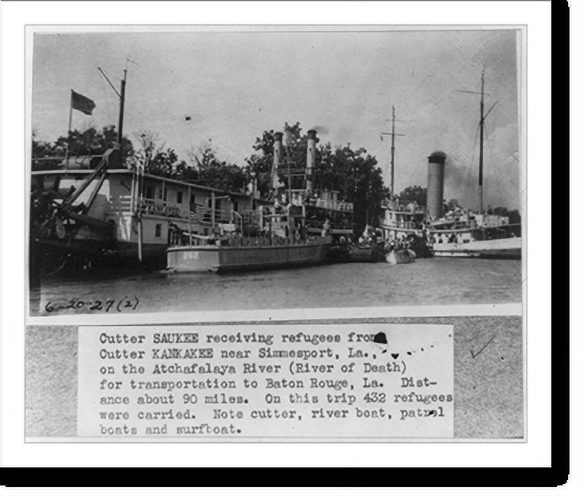 Historic Print, Cutter SAUKEE receiving refugees from cutter KANKAKEE ...