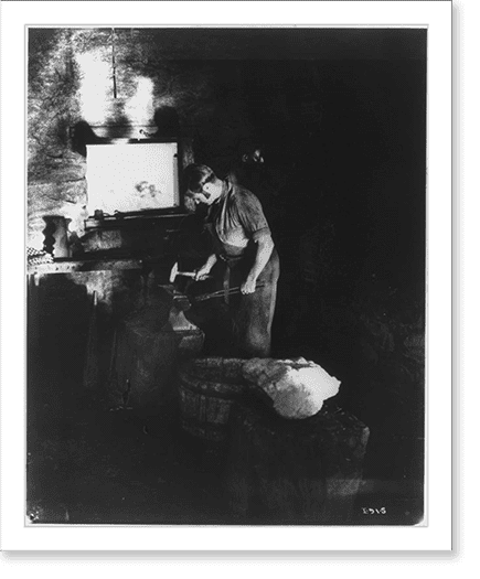 Historic Print, [Cyrus Hall McCormick forge shop; man representing ...