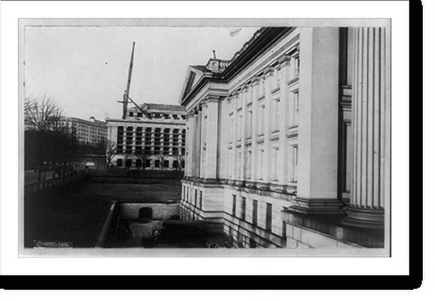 Historic Print, D.C., Washington, Treasury Building, exterior including ...