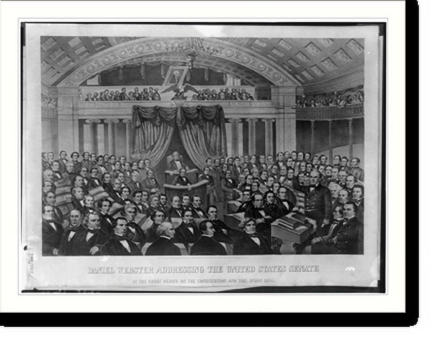 Historic Print, Daniel Webster addressing the United States Senate, in ...
