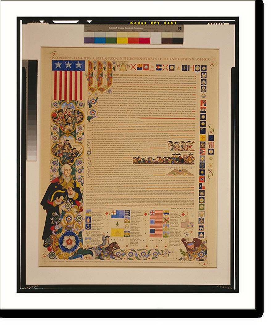 Historic Print, Declaration of Independence of United States In ...