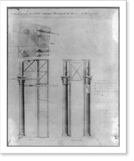 Historic Print, Design for scaffold around peristyle of dome, 16" x 20 ...