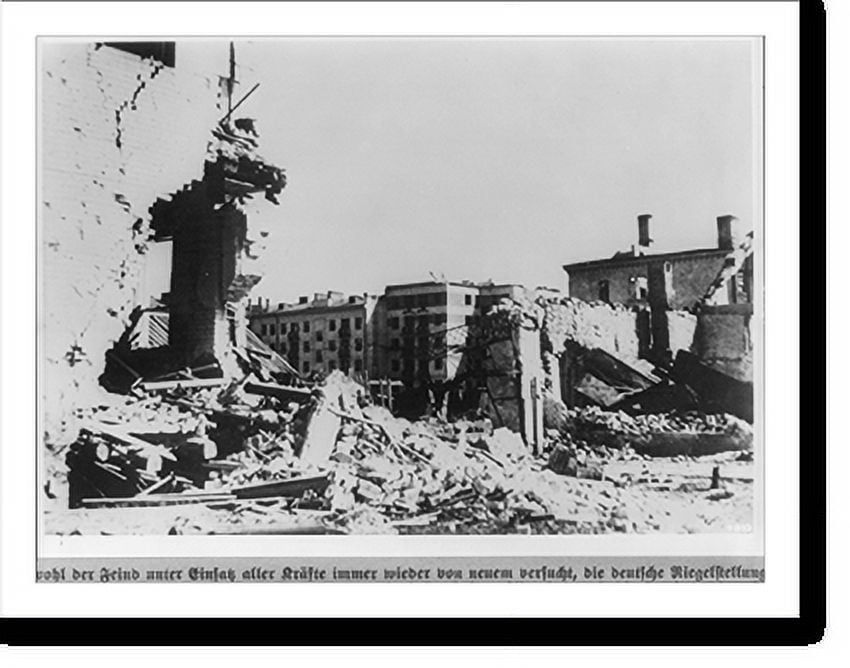 Historic Print, [Destroyed buildings in Stalingrad], 18" x 24 ...