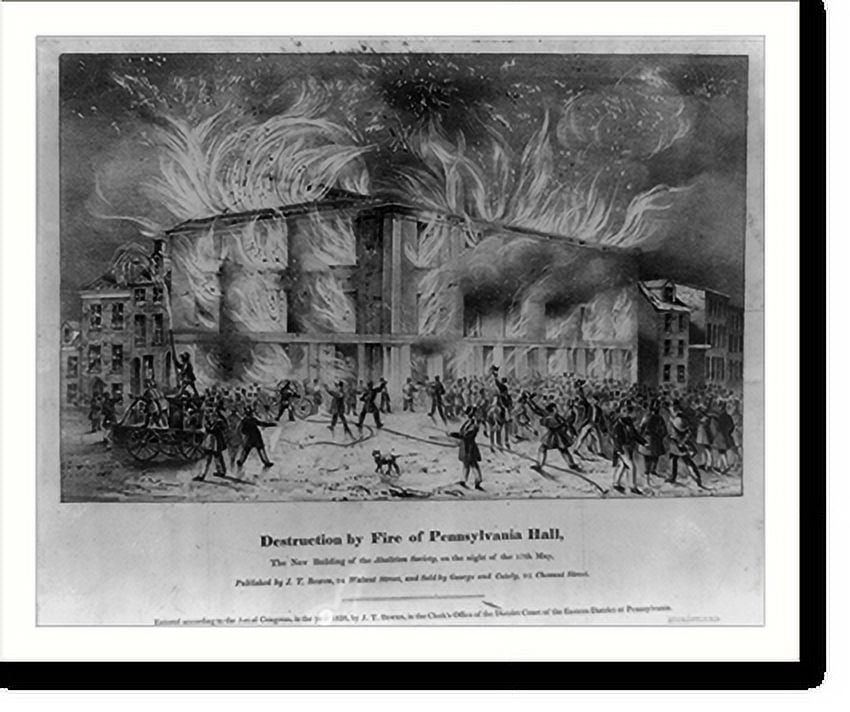Historic Print, Destruction by fire of Pennsylvania Hall, the new ...