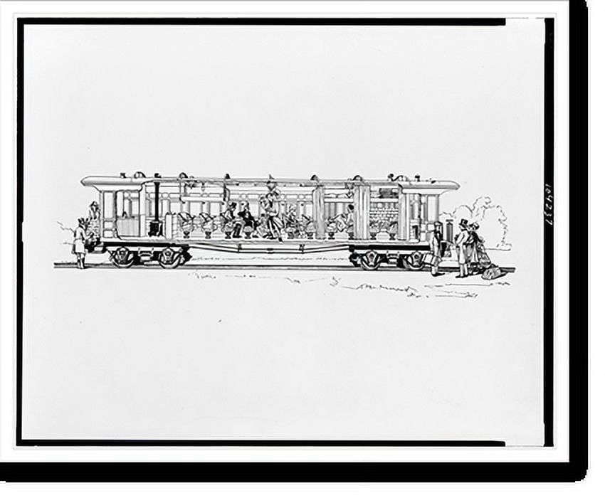 Historic Print, Diagramatic sketch, cross section, of the first Pullman ...