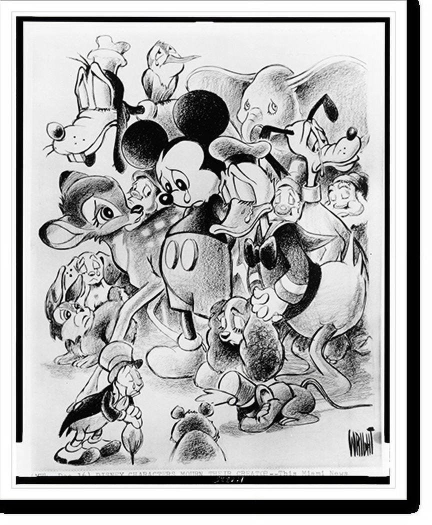 Historic Print, Disney characters mourn their creator. this Miami News ...