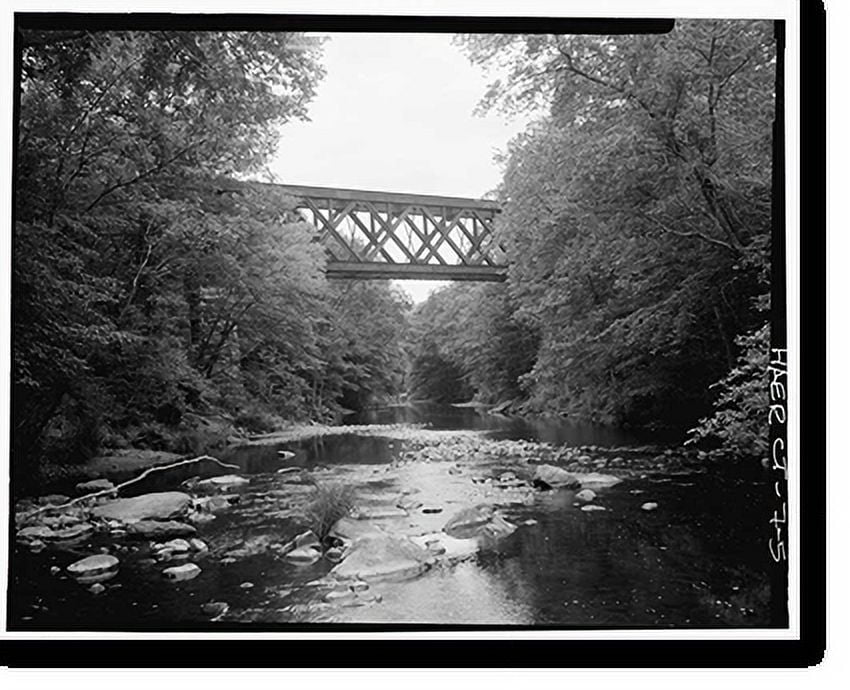 Historic Print, Double Intersection Warren Truss Bridge, Spanning ...