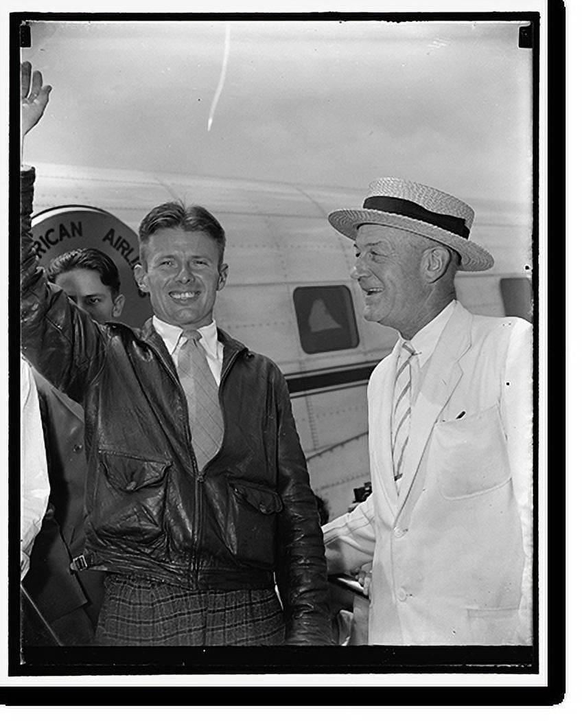 Historic Print, Doug Corrigan at airport, 16" x 20" - Walmart.com