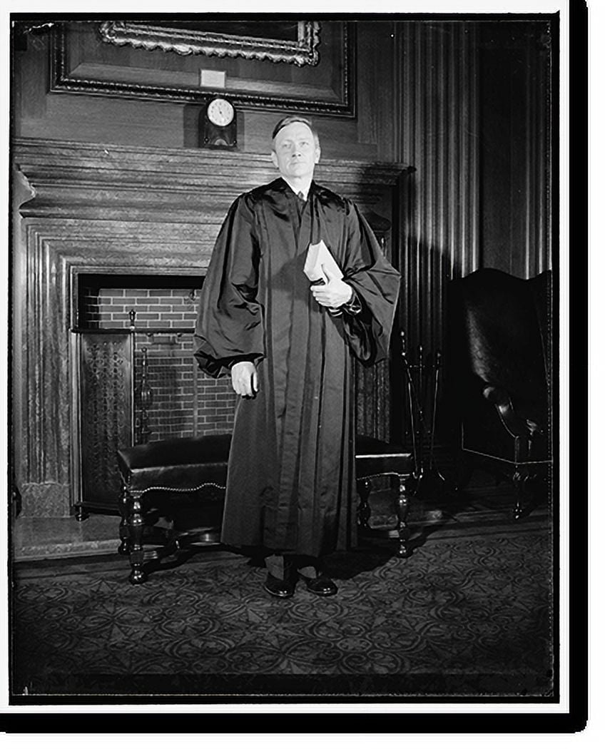 Historic Print, Douglas dons robes of Supreme Court Justice. Washington ...