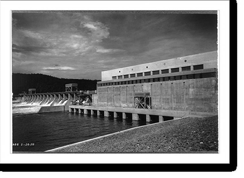 Historic Print, Downstream face of the Tennessee Valley Authority's ...
