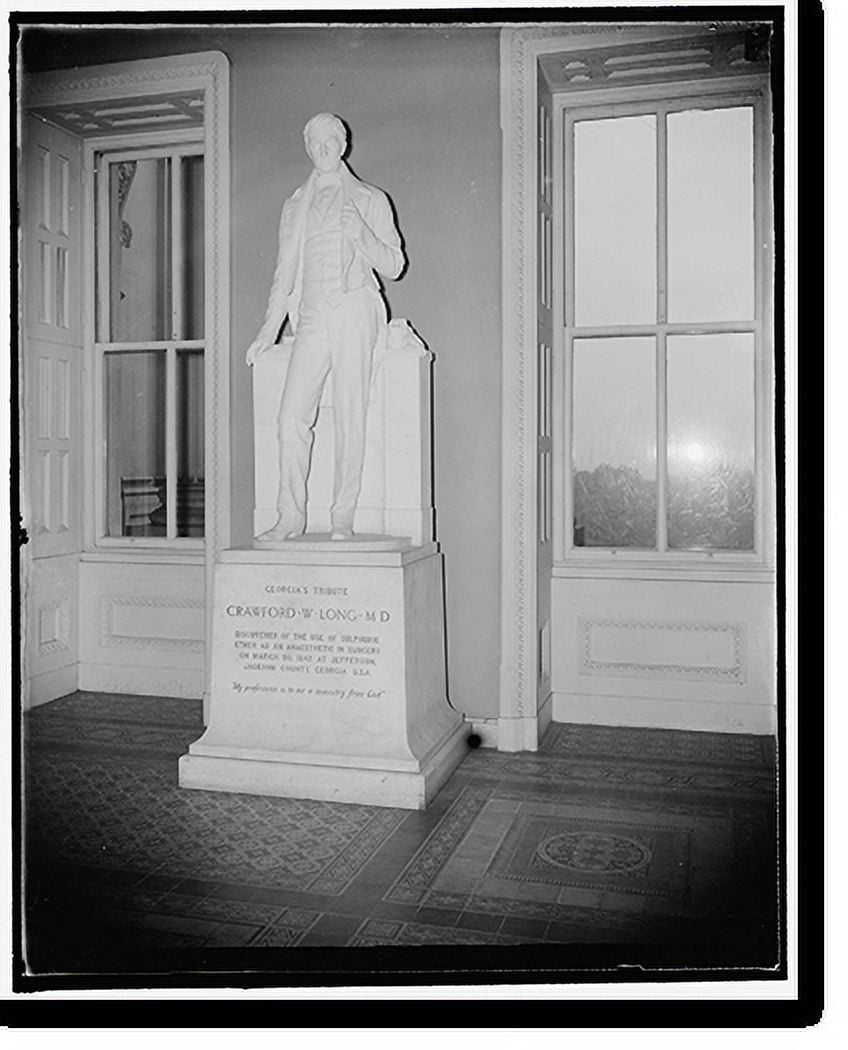 Historic Print, Dr. Crawford Long statue in Capitol, 18" x 24 ...