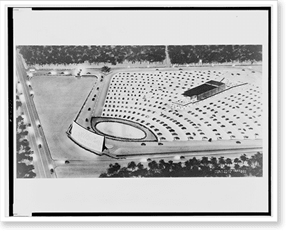 Historic Print, [Drawing showing the Prudential All-Weather Drive-in ...