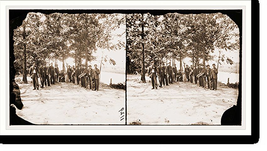 Historic Print, Drewrys Bluff Virginia. Band of 1st Connecticut Heavy ...