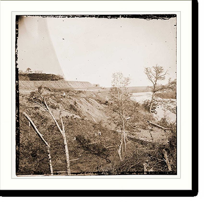 Historic Print, Drewrys Bluff Virginia. Exterior view of Confederate ...
