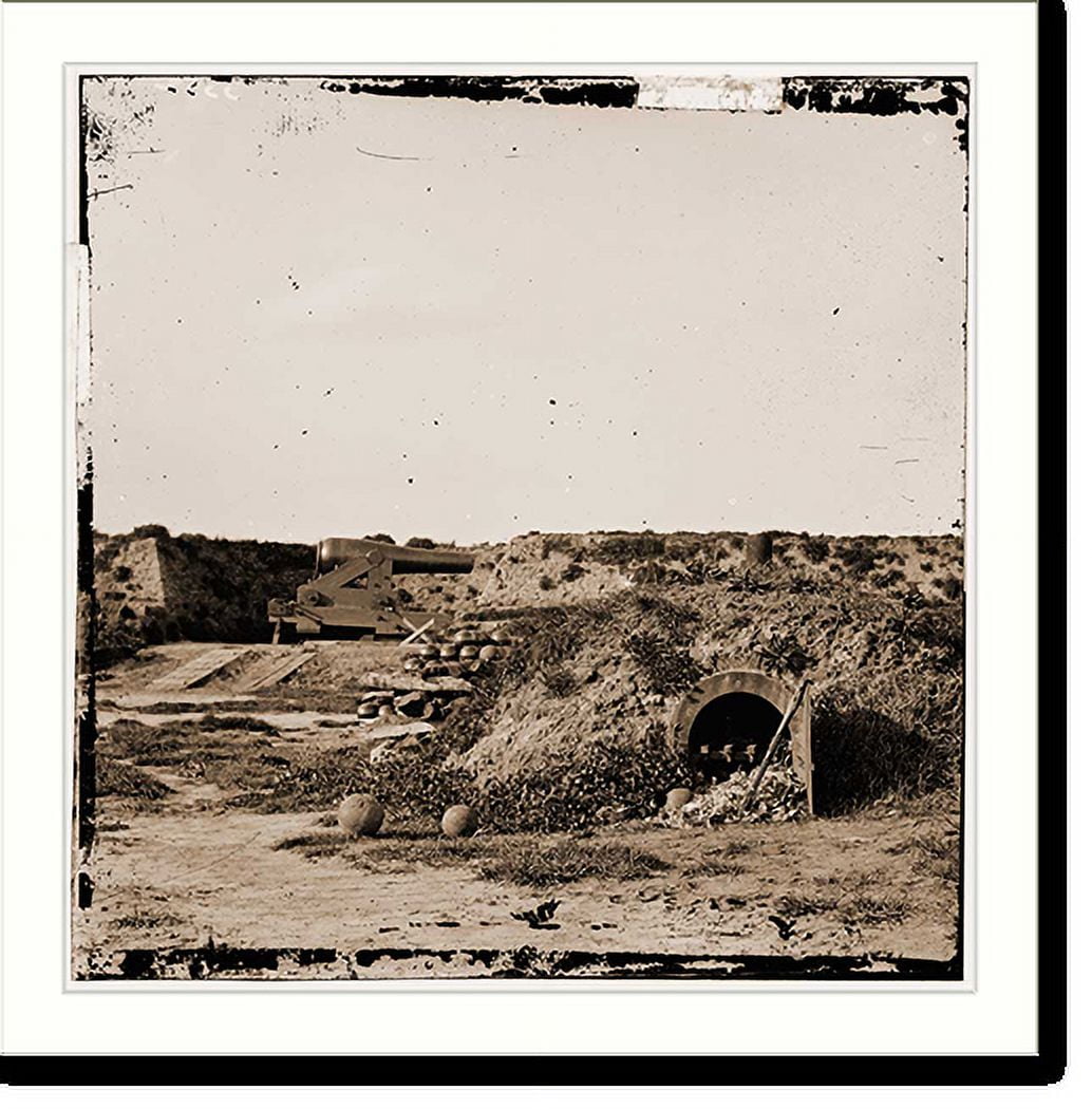 Historic Print, Drewrys Bluff Virginia. Interior of Fort Darling ...