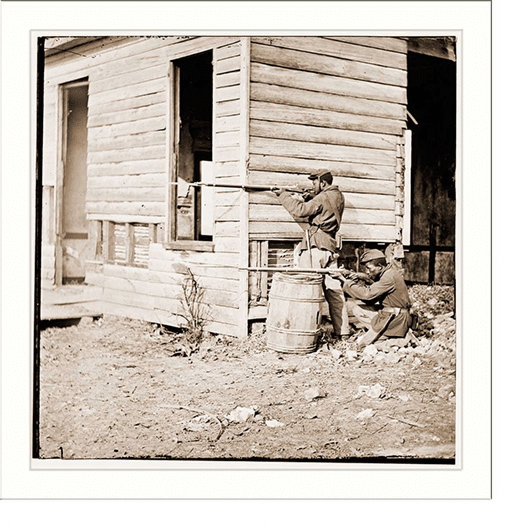 Historic Print, Dutch Gap Virginia. Picket station of Colored troops ...