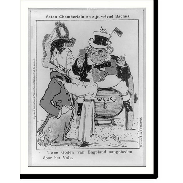 Historic Print, [Dutch cartoon showing Joseph Chamberlain as Satan and ...