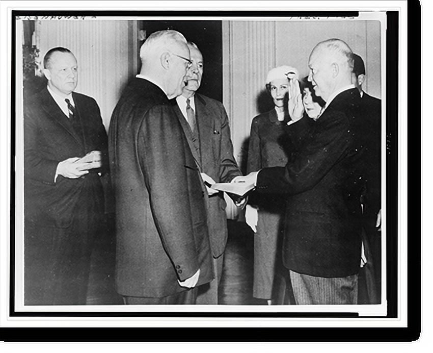 Historic Print, [Dwight D. Eisenhower taking oath of office in a ...