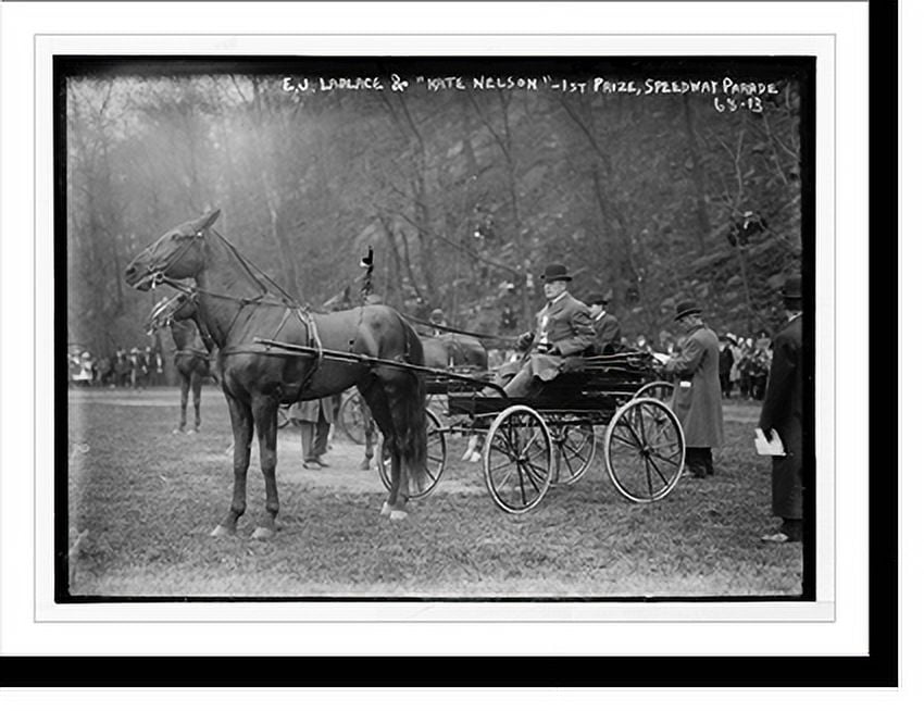 Historic Print, E.J. Laplace and horse "Kate Nelson" - first prize ...